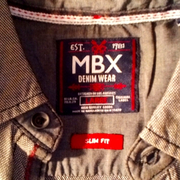 MBX Denim Wear | Shirts | Mbx Denim Wear Large Slim Fit Grey | Poshmark